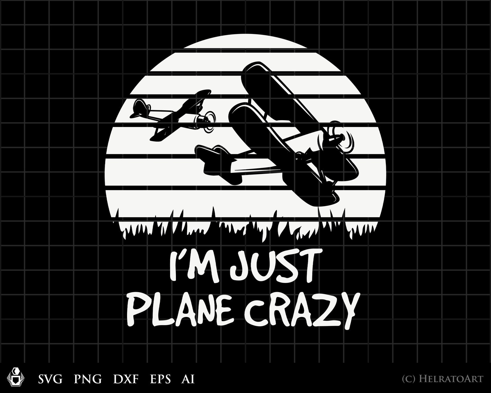 Pilot SVG Airplane Svg I'm Just Plane Crazy Svg Retro - Etsy