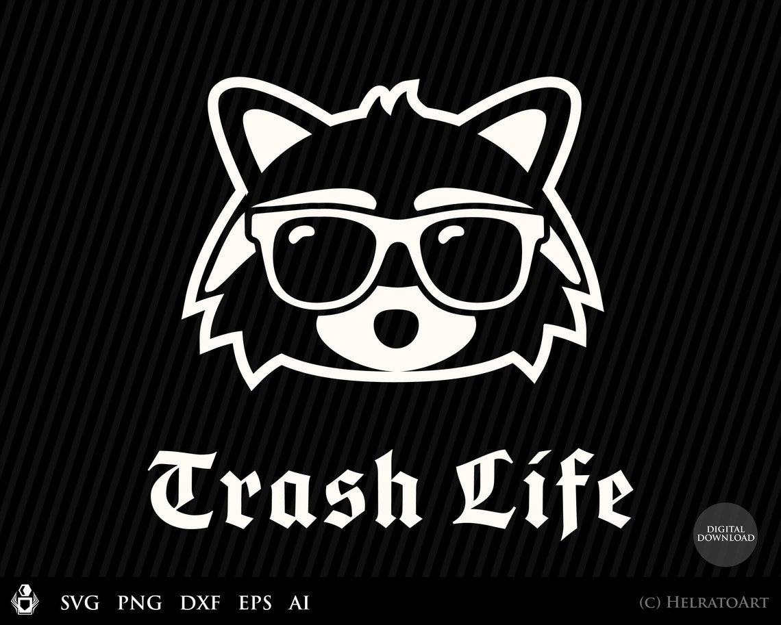 Raccoon SVG Trash Life Svg Trash Panda Svg Woodland Svg - Etsy