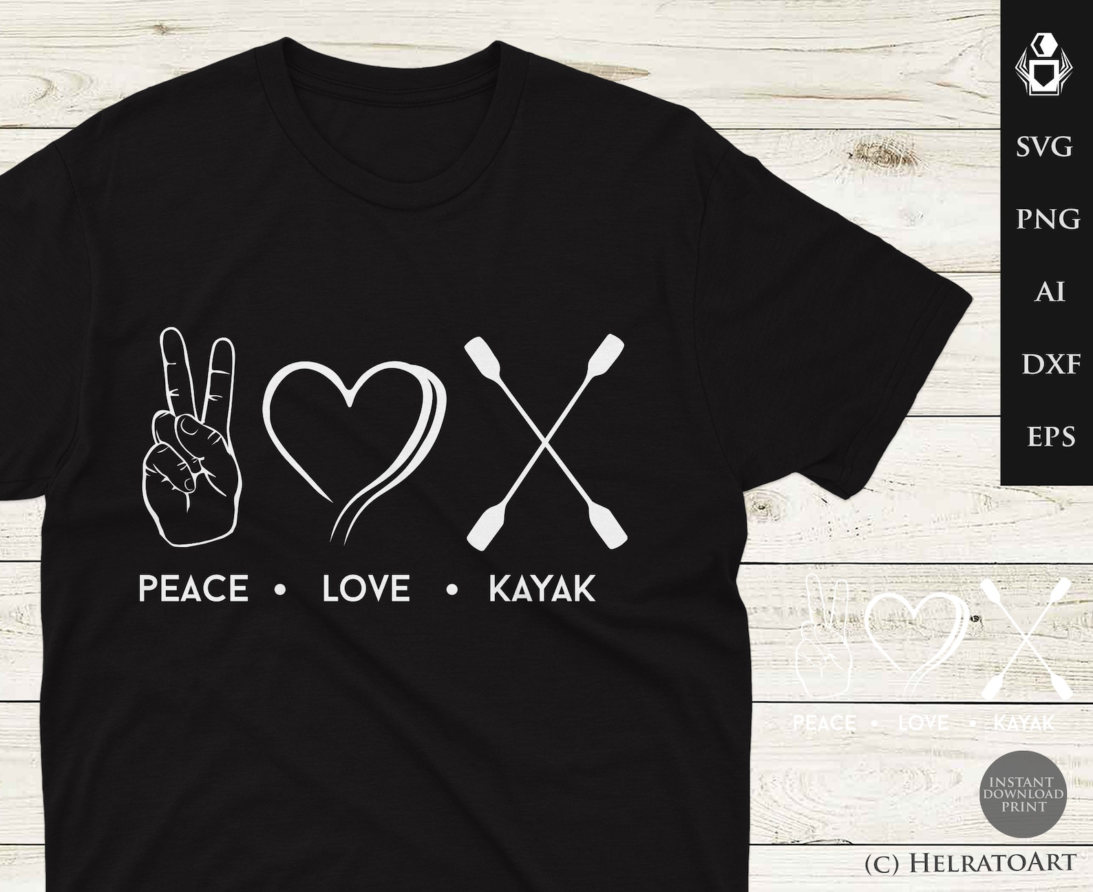 Kayak SVG Kayaking Svg Peace Love Kayak Graphic Art Design - Etsy