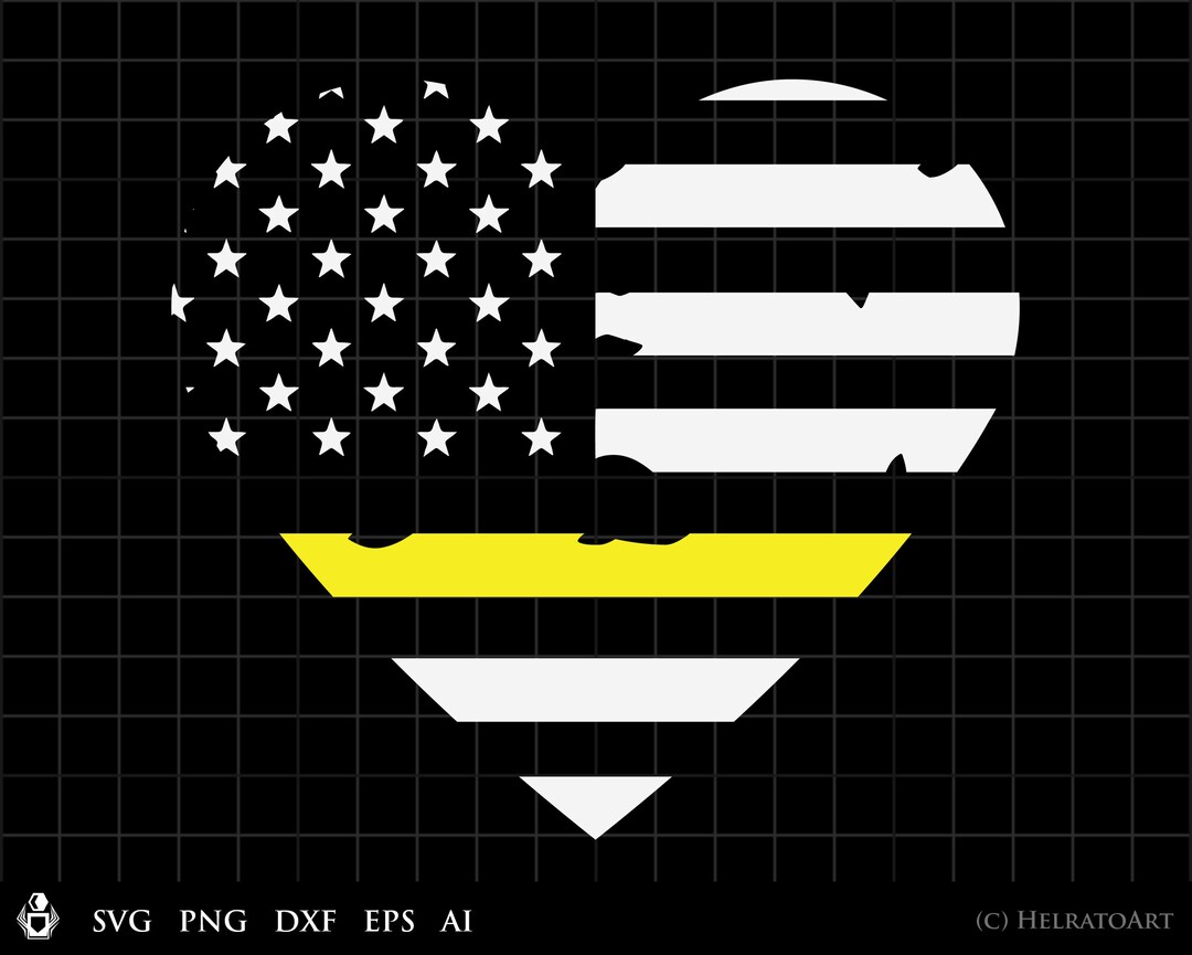 Dispatcher SVG, Heart Yellow Thin Line Graphic Clipart for Commercial ...