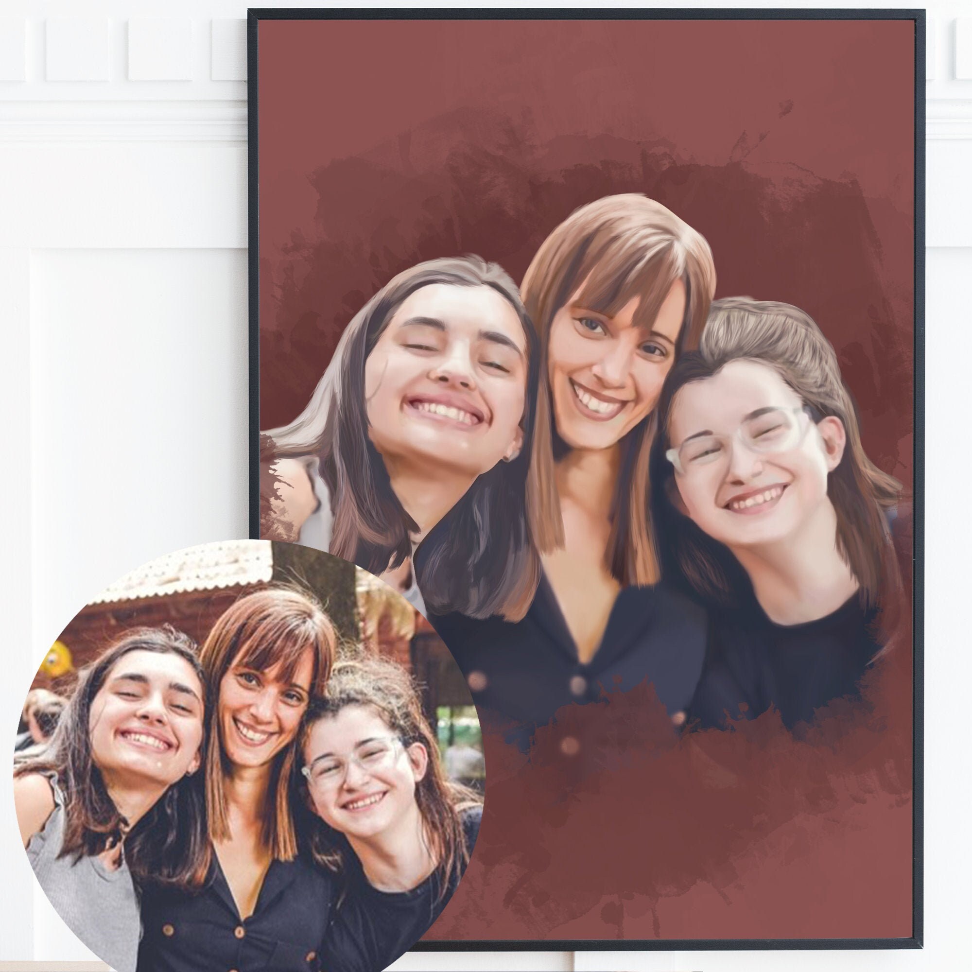 Custom Portrait Portrait From Photo Personalized Digital - Etsy UK