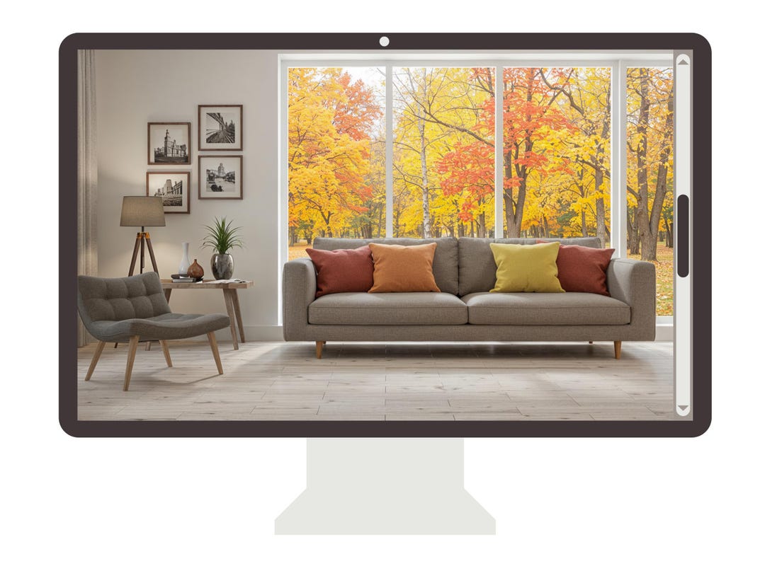 Fall Virtual Background for Teams, Autumn Zoom Background, Maple Leaf ...