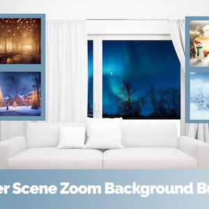Winter Scene Zoom Background Bundle | Modern Home Virtual Backgrounds ...