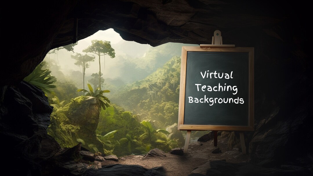 Virtual Teaching Background Bundle for Teachers, Classroom Cave ...