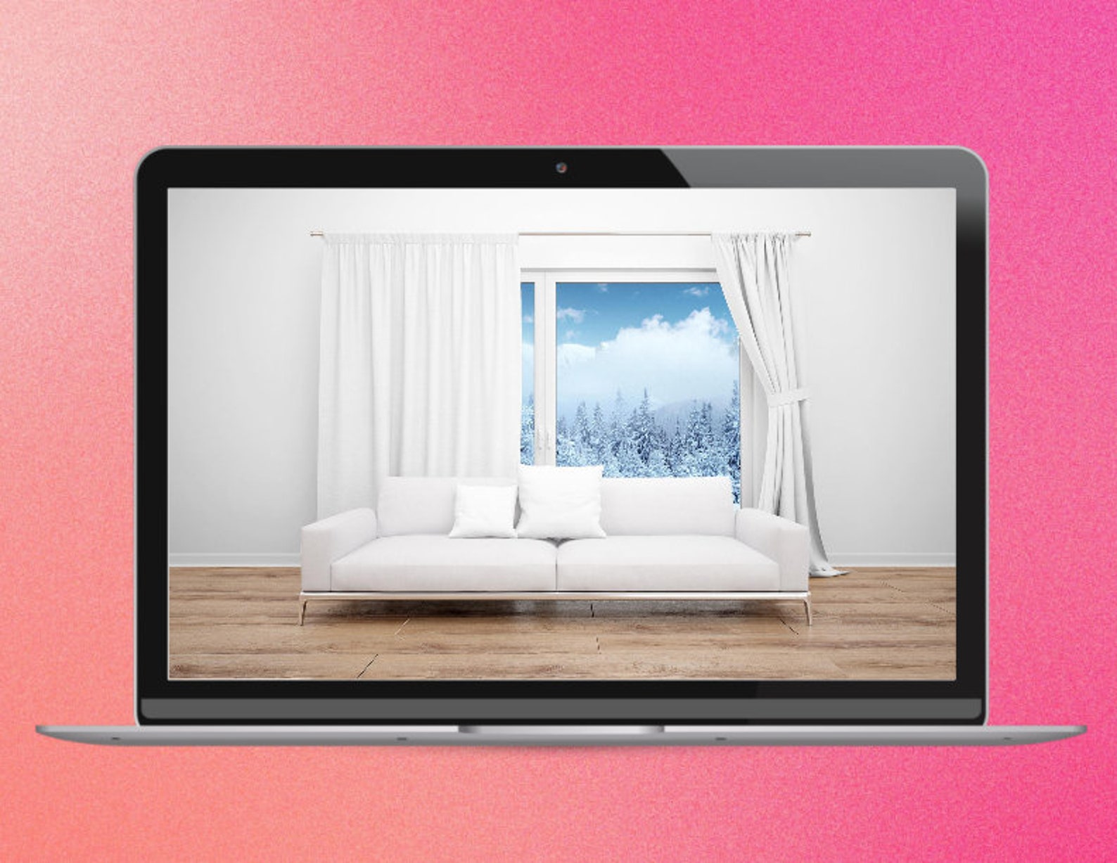 Winter Scene Zoom Background Bundle Modern Home Virtual Backgrounds set ...