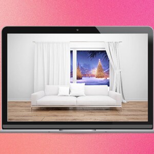 Winter Scene Zoom Background Bundle Modern Home Virtual Backgrounds set ...