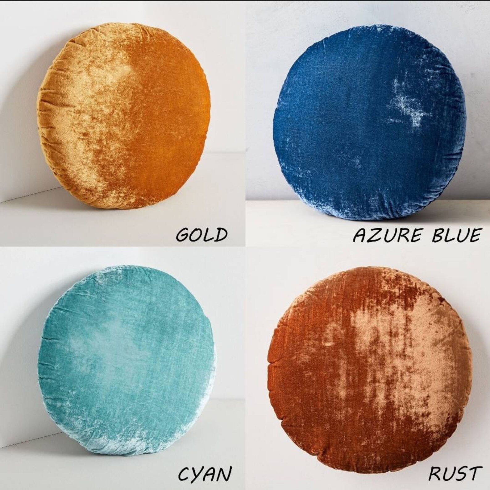 Round Velvet Pillow Decorative Pillow Bed Rayon Velvet Pillow - Etsy