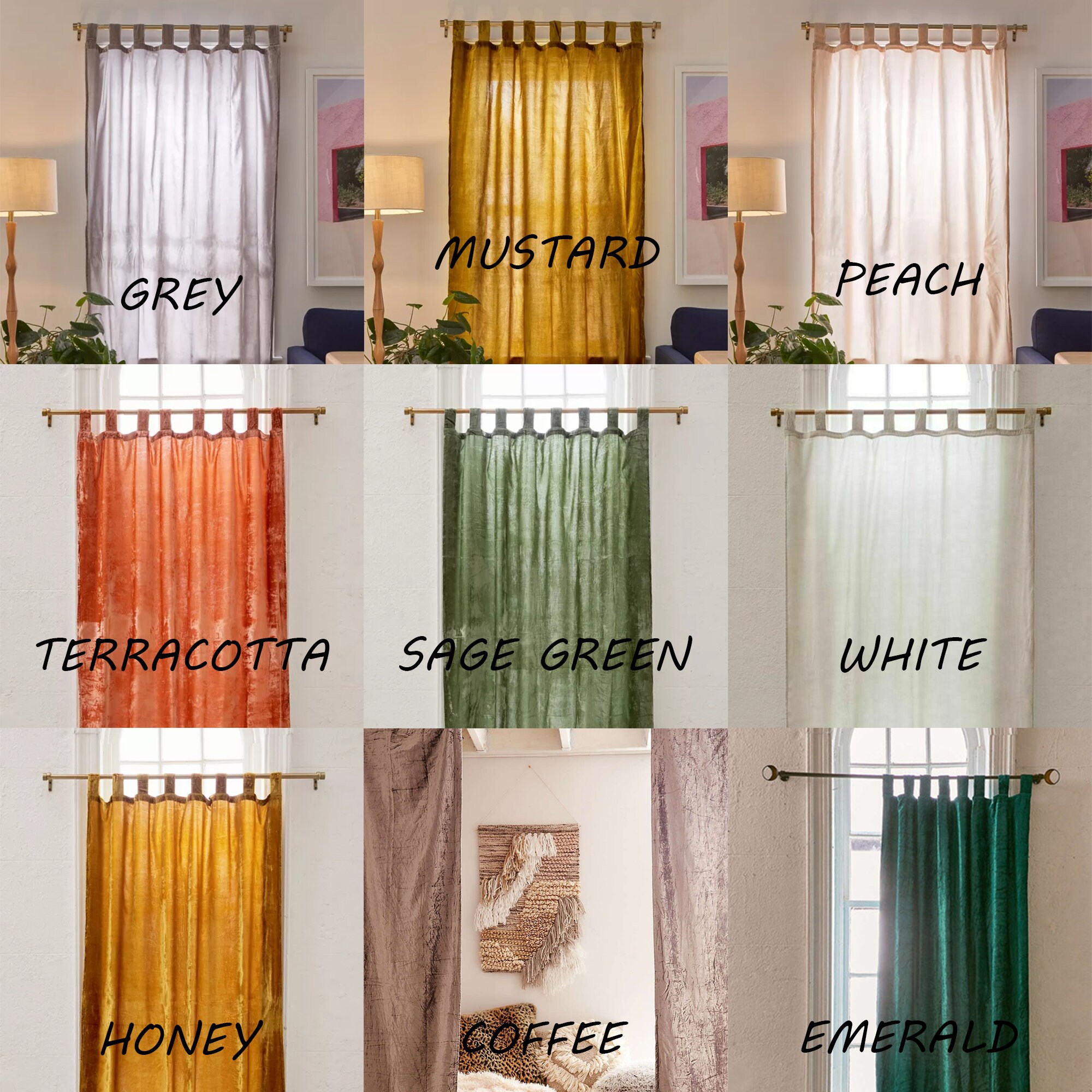 Terracotta Velvet Curtain Custom Window Curtain Panels - Etsy