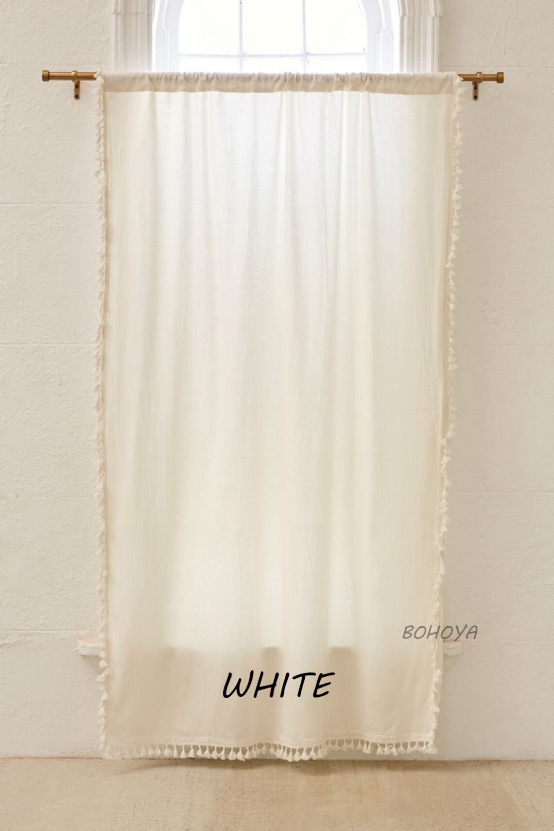 Two Panel Peach Handmade Tassels Curtain Living Room Curtain - Etsy