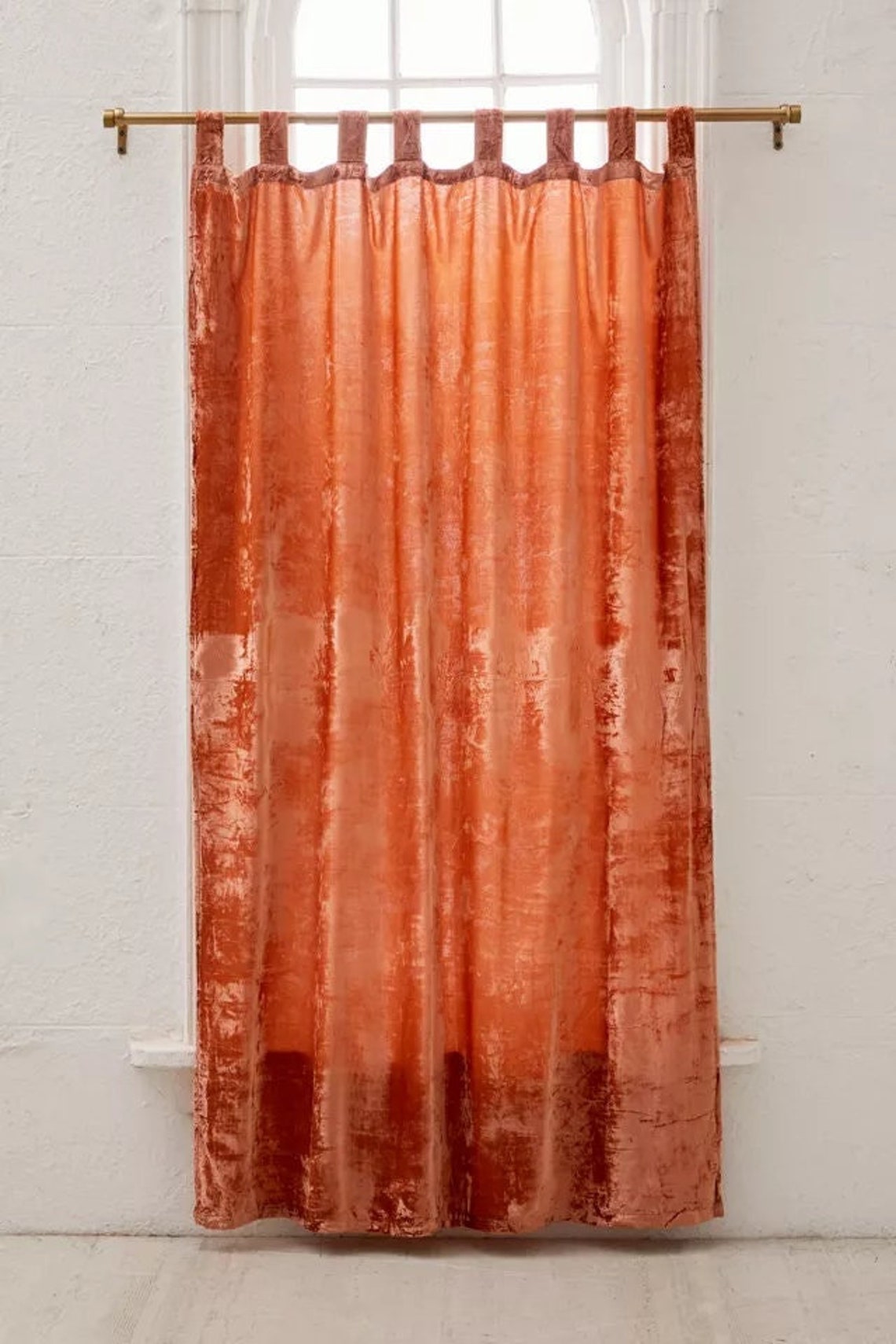 Terracotta Velvet Curtain Custom Window Curtain Panels - Etsy