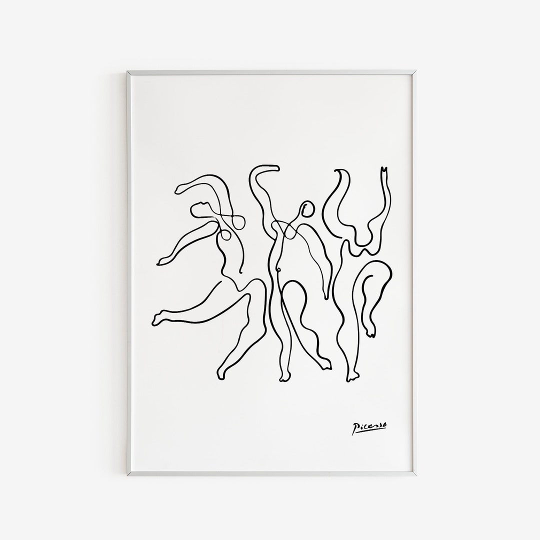 Picasso Woman Dancing Figures, Modern Minimalist, Picasso Abstract Art ...