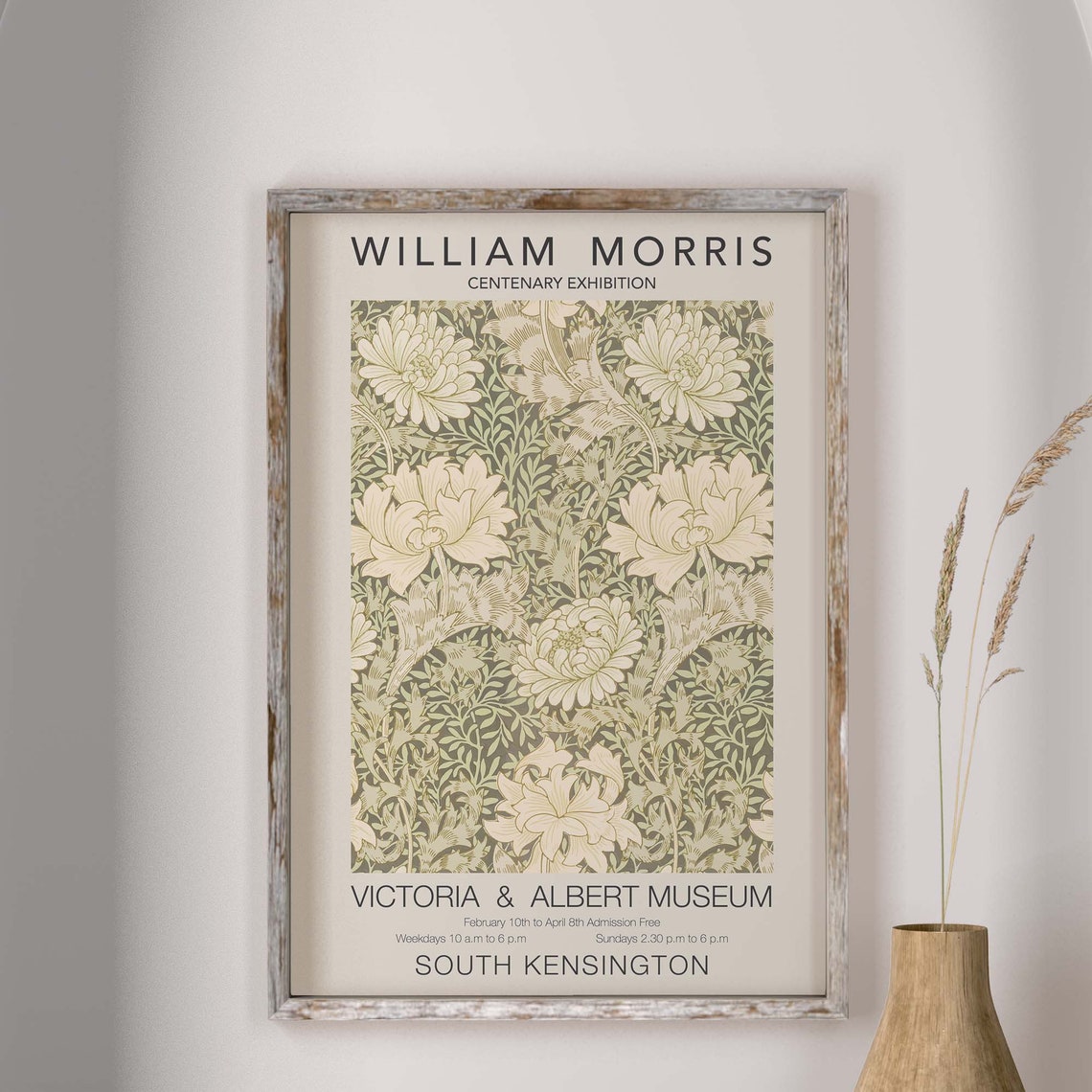 William Morris Exhibition Poster Minimalistic Typography | Etsy