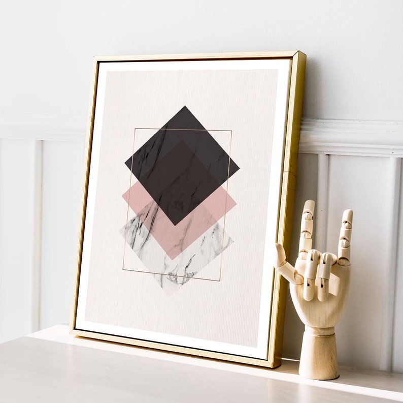 Abstract Line Marble Art Print Downloadable Geometric | Etsy