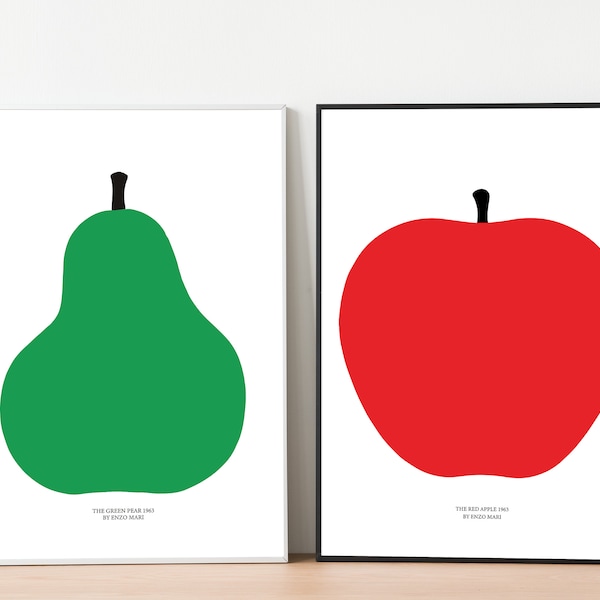 Enzo Mari Apple Poster - Etsy