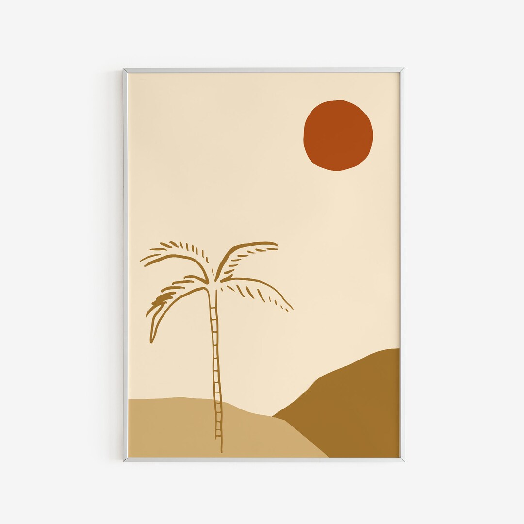 Desert Landscape Art Print, Printable Neutral Wall Art, Boho Wall Art ...