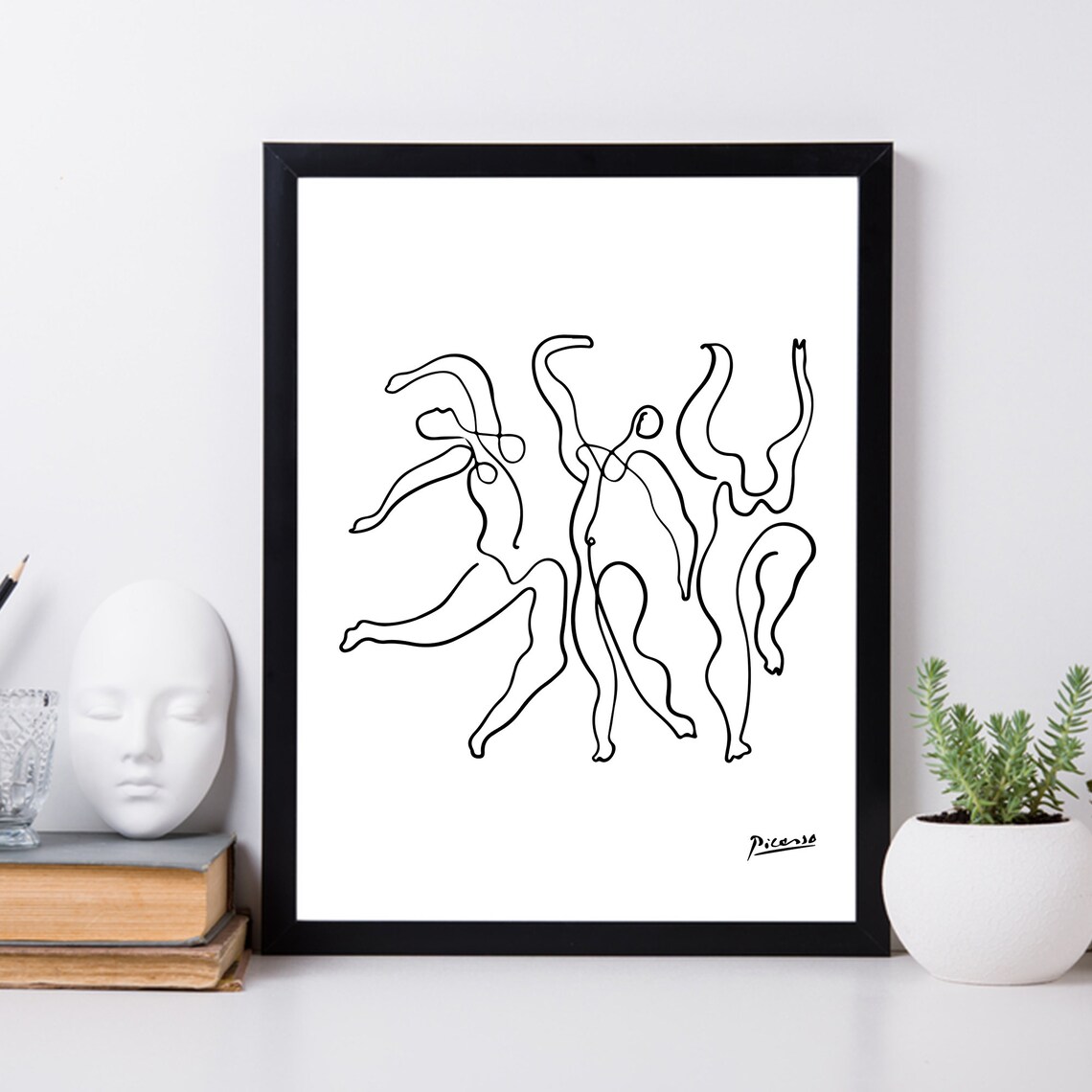 Picasso Woman Dancing Figures Modern Minimalist Picasso | Etsy