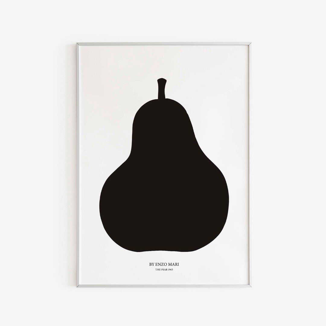 Enzo Mari the Black Pear, 1963, Mid-century Modern Wall Art, La Mela ...