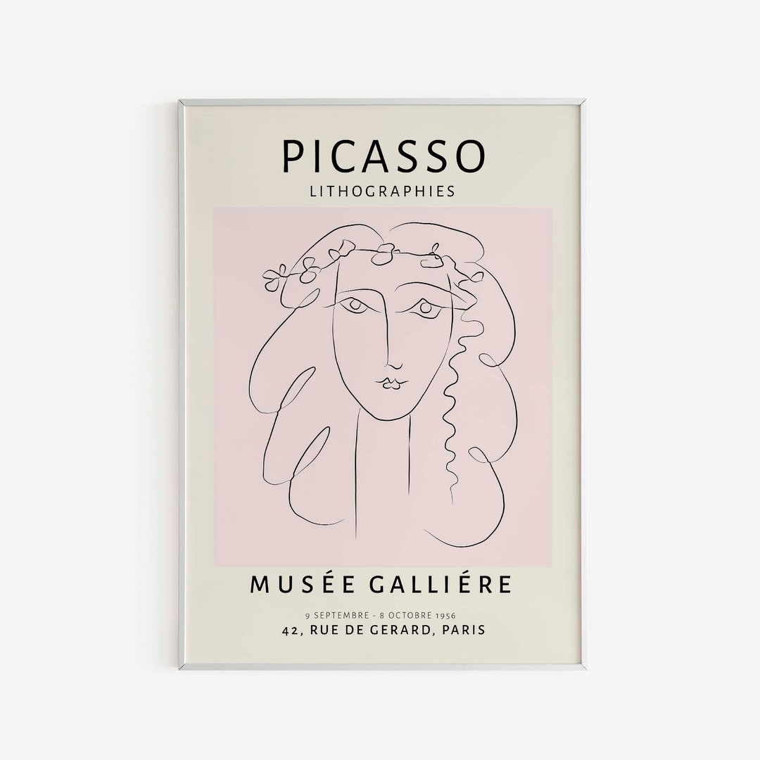 Picasso Line Art Exhibition Poster, Female Figure, Printable Digital ...