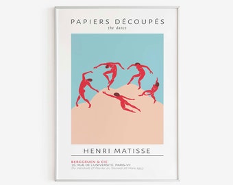 Henri Matisse Exhibition Poster Dancing People Figure Art Print Beige ...