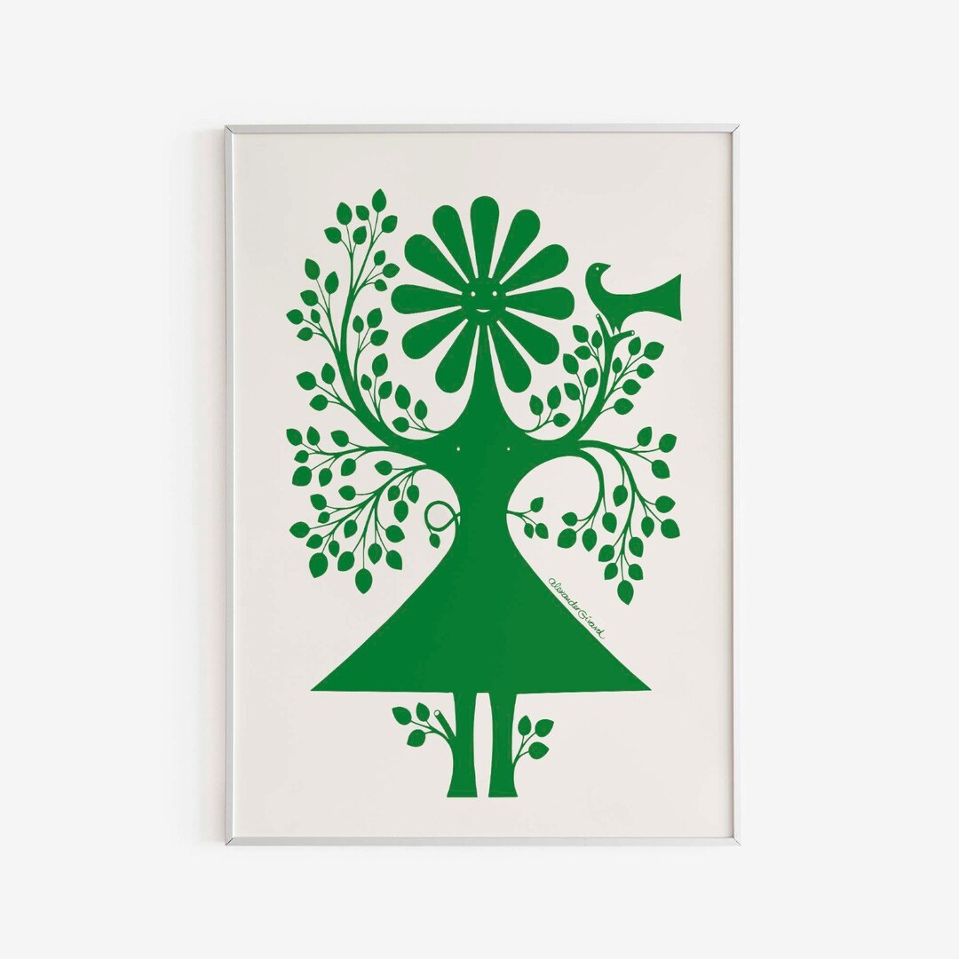 Alexander Girard Daisy Face Poster, Danish Wall Art, Modern Decor ...