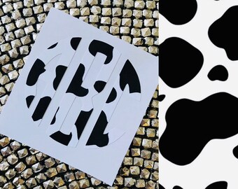 Cow Monogram Decal - Etsy