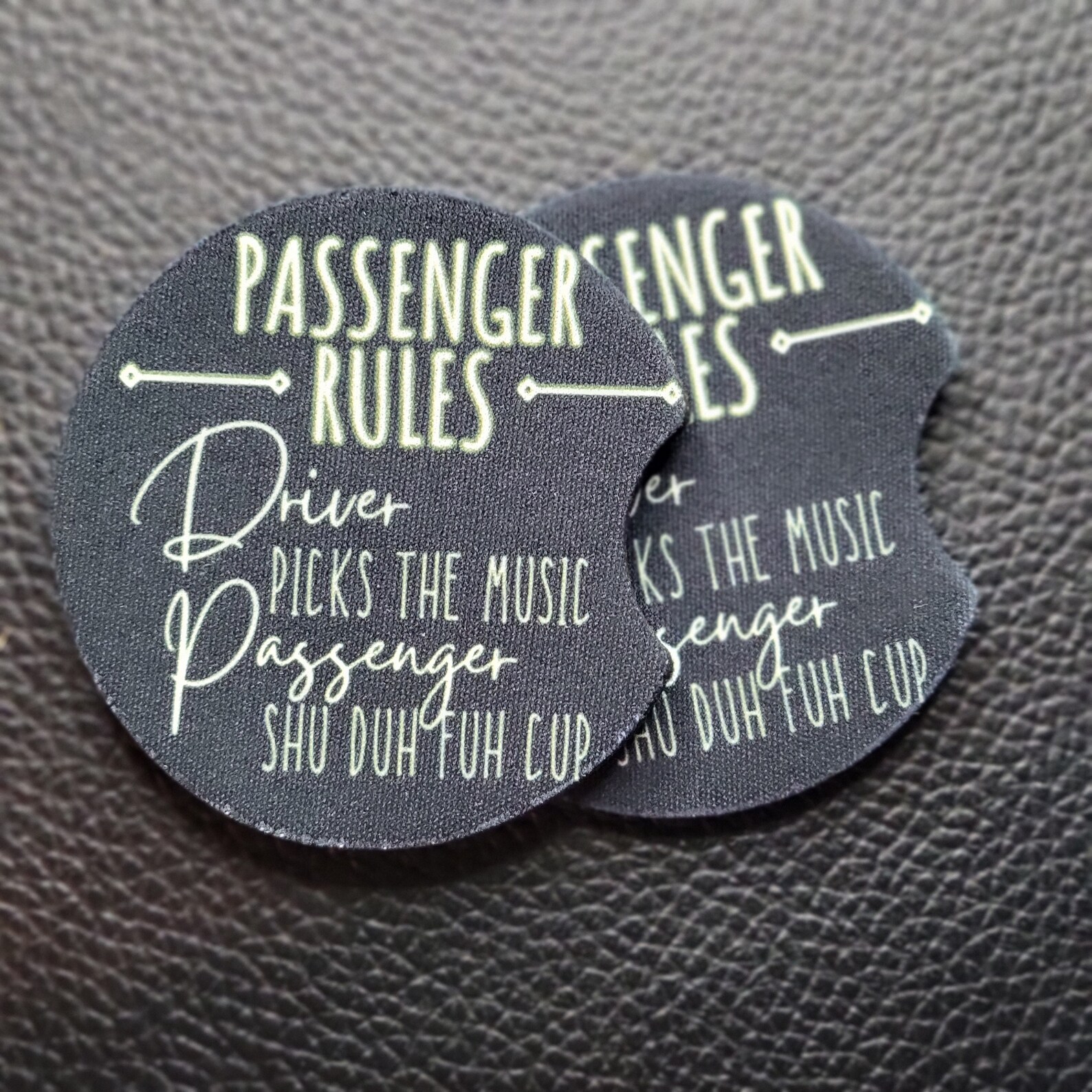 Passenger Rules Neoprene Car Coasters | Set of Car Coasters | Gifts ...