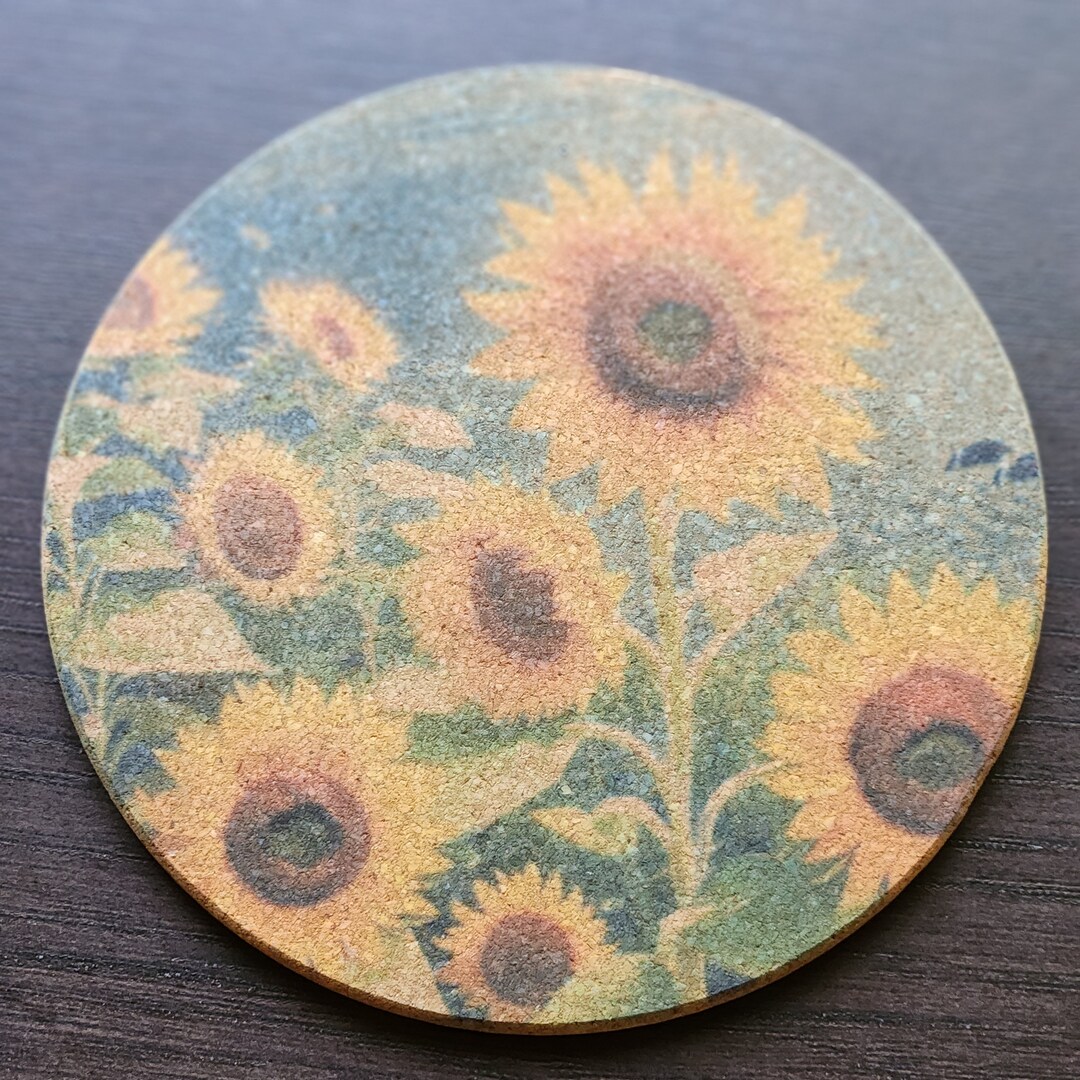 Sunflower | Cork Coaster | Coffee | Drink Coaster | Bar Accessories ...