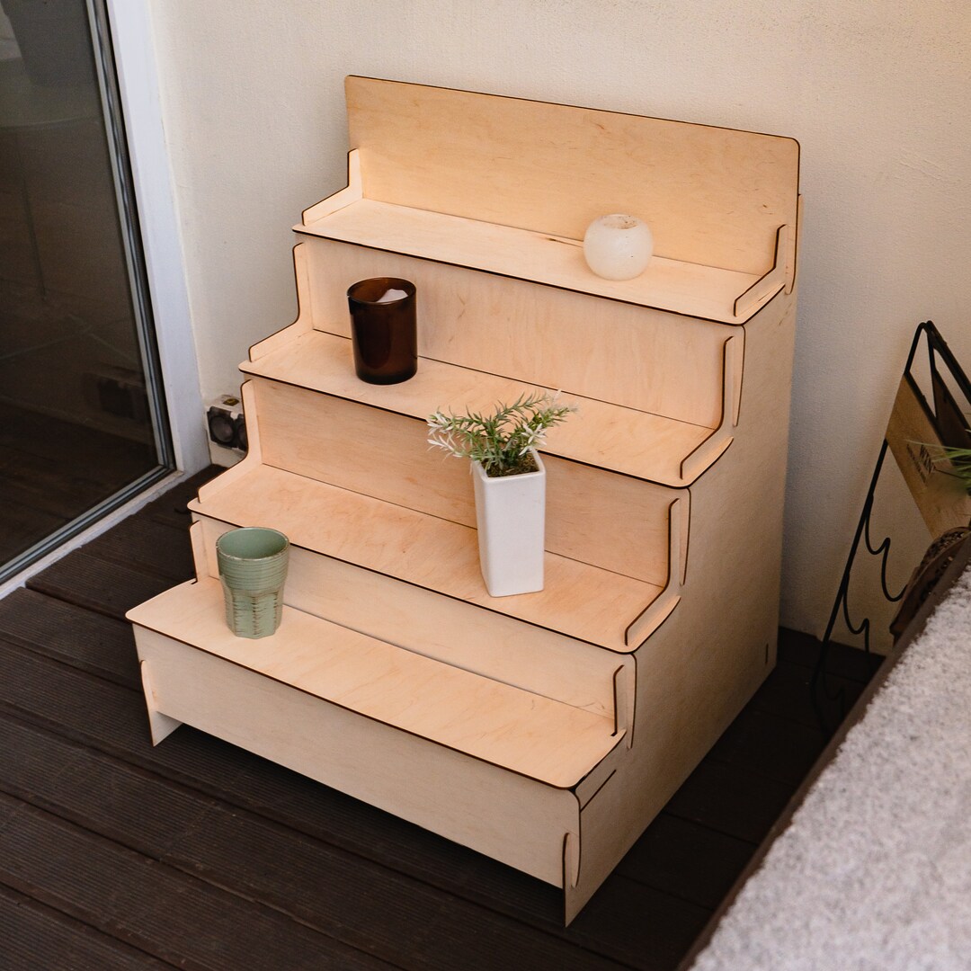 Wooden Display Stand for Counter, Craft Fair Display Shelves, Farmers ...