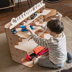 Wooden Toy Car Garage, Car Garage Kids, Toy Car Ramp, Toy Car Storage ...
