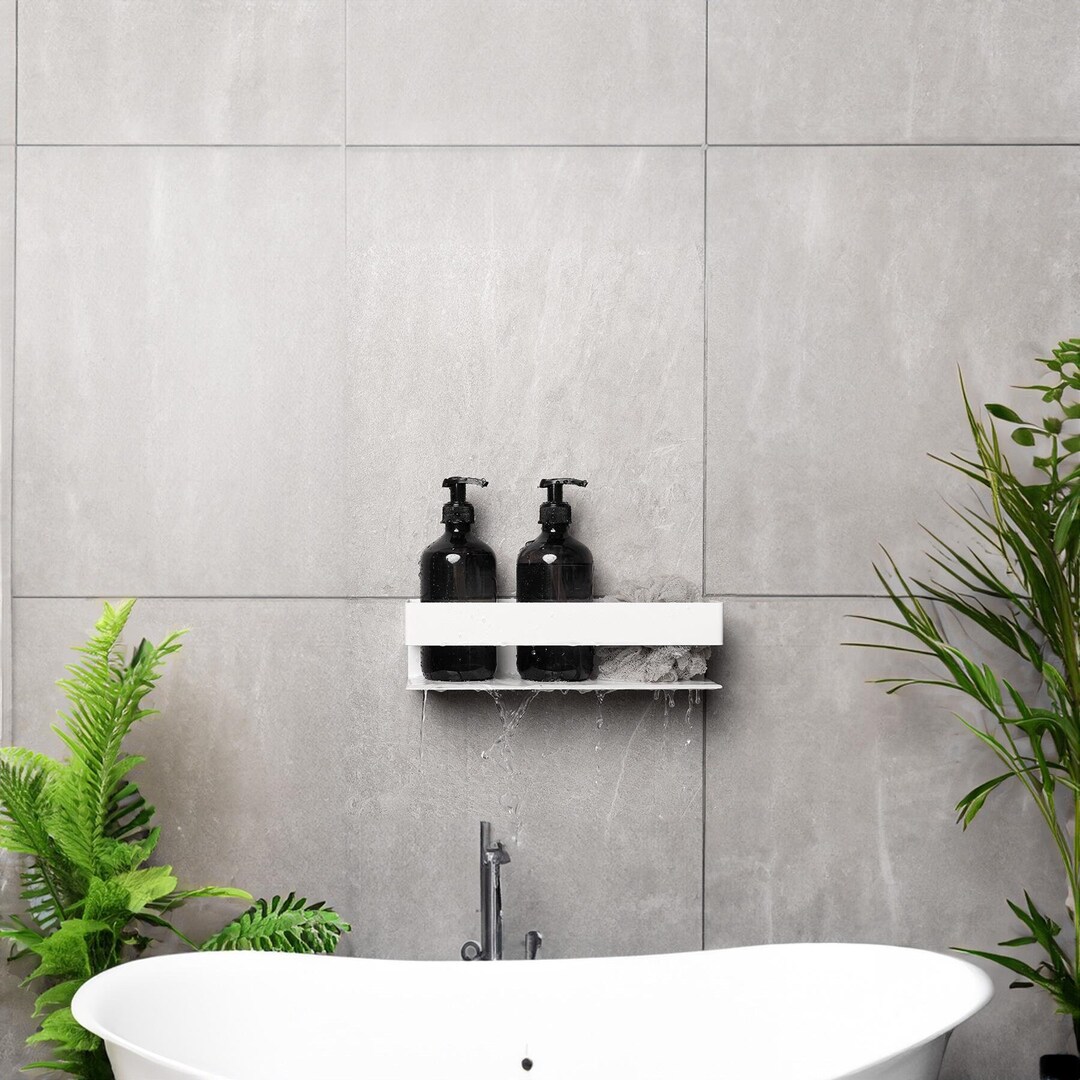 Modern Shower Caddy, Floating Shower Shelf, Minimalist Bathroom Shelf ...