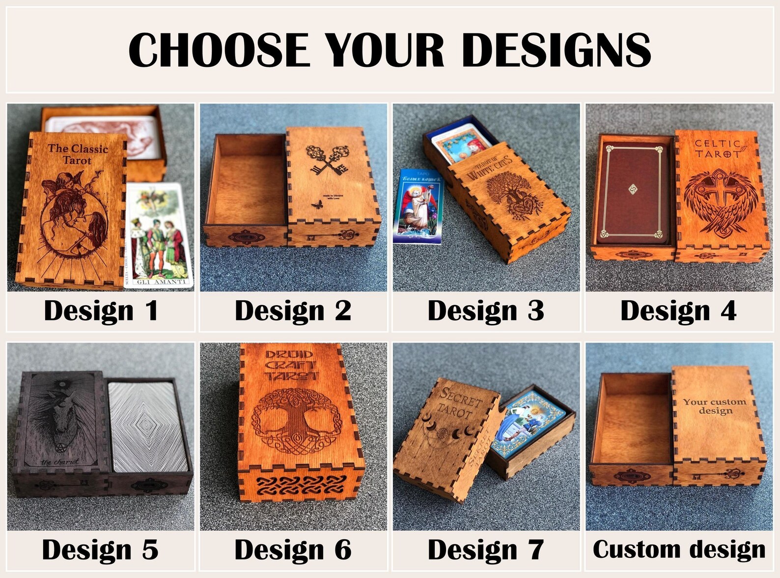 Tarot Cards Box,tarot Wooden Box,personalized Tarot Card Box,wood Tarot ...