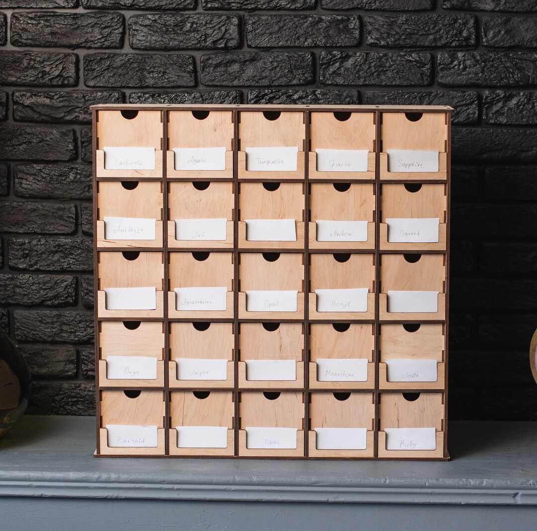 Wood Crystal Shelf, Crystal Storage Case, Crystal Storage Box ...