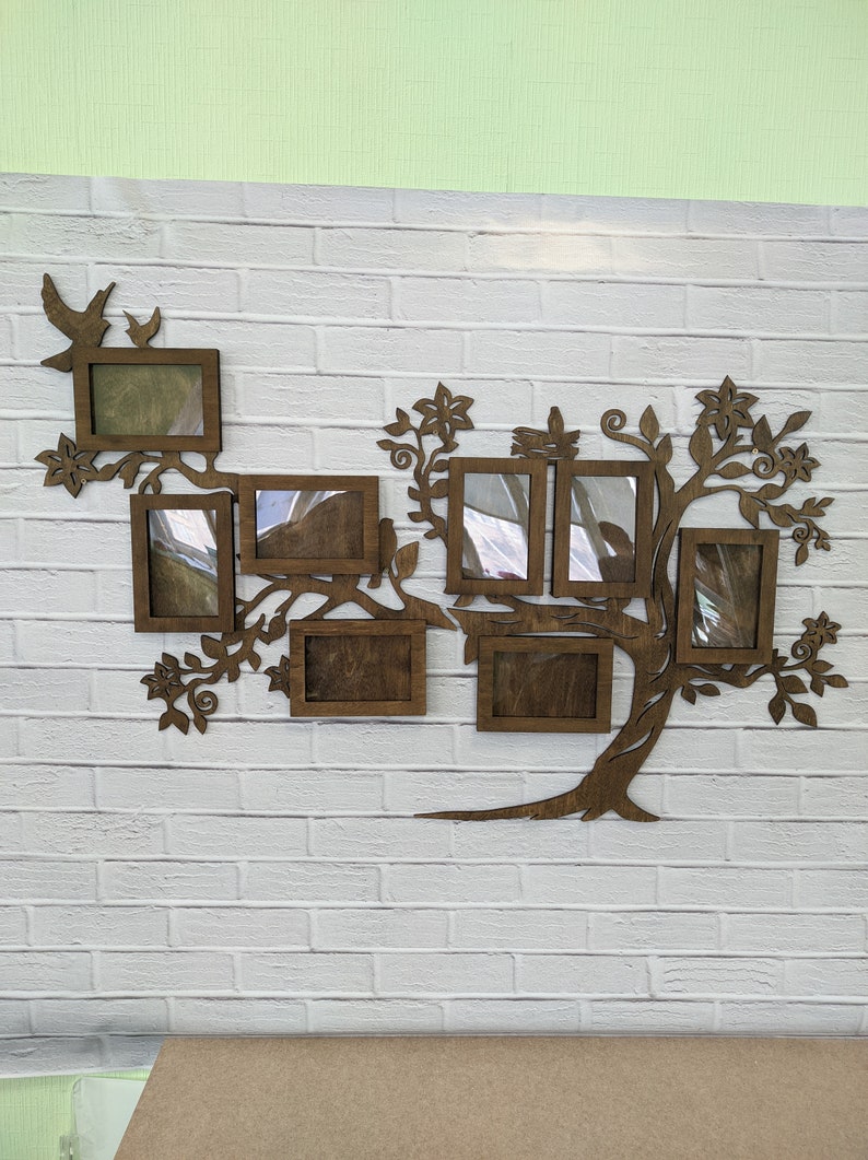 Family Tree Wall Art Wood Family Tree Wall Art With Photos - Etsy