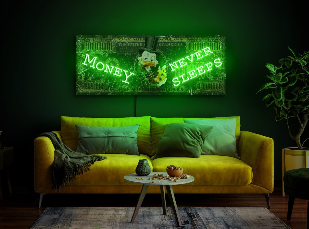 Million Dollars Neon Sign, Dollar Neon, Money Never Sleeps Neon, Dollar ...