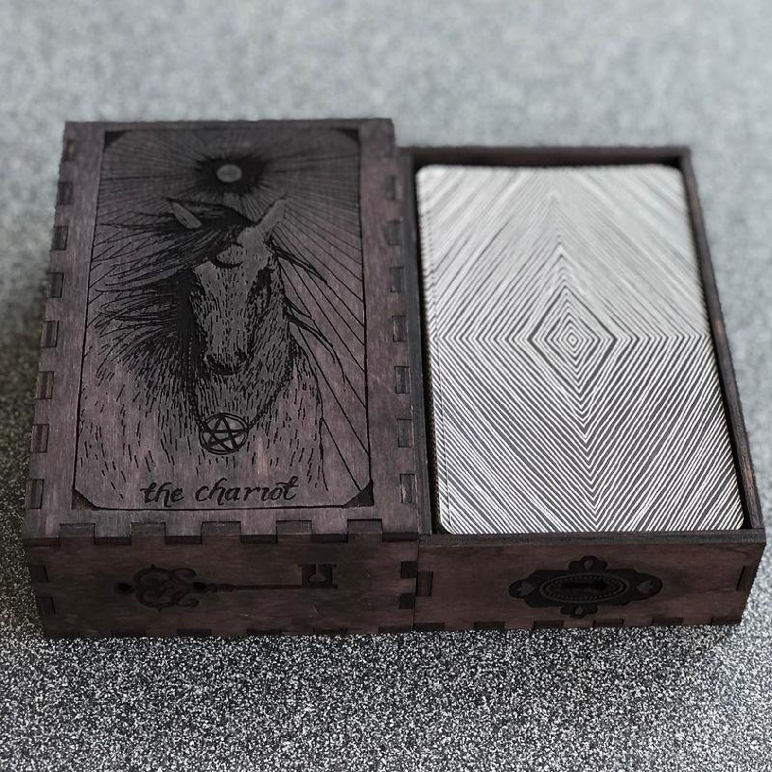 Tarot Cards Box,tarot Wooden Box,personalized Tarot Card Box,wood Tarot ...