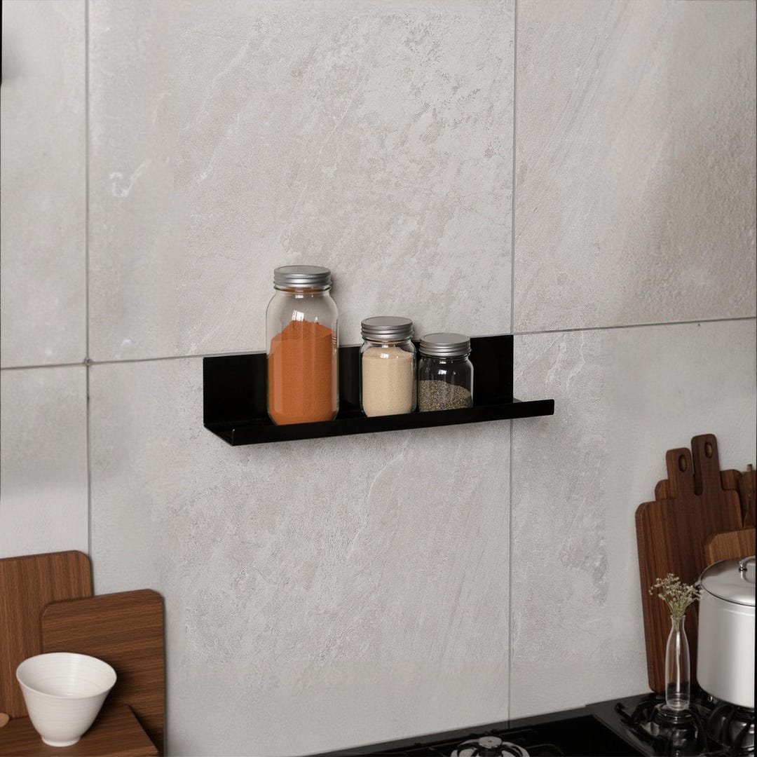 Stainless Steel Spice Rack, Metal Kitchen Floating Shelves, Metal Spice ...