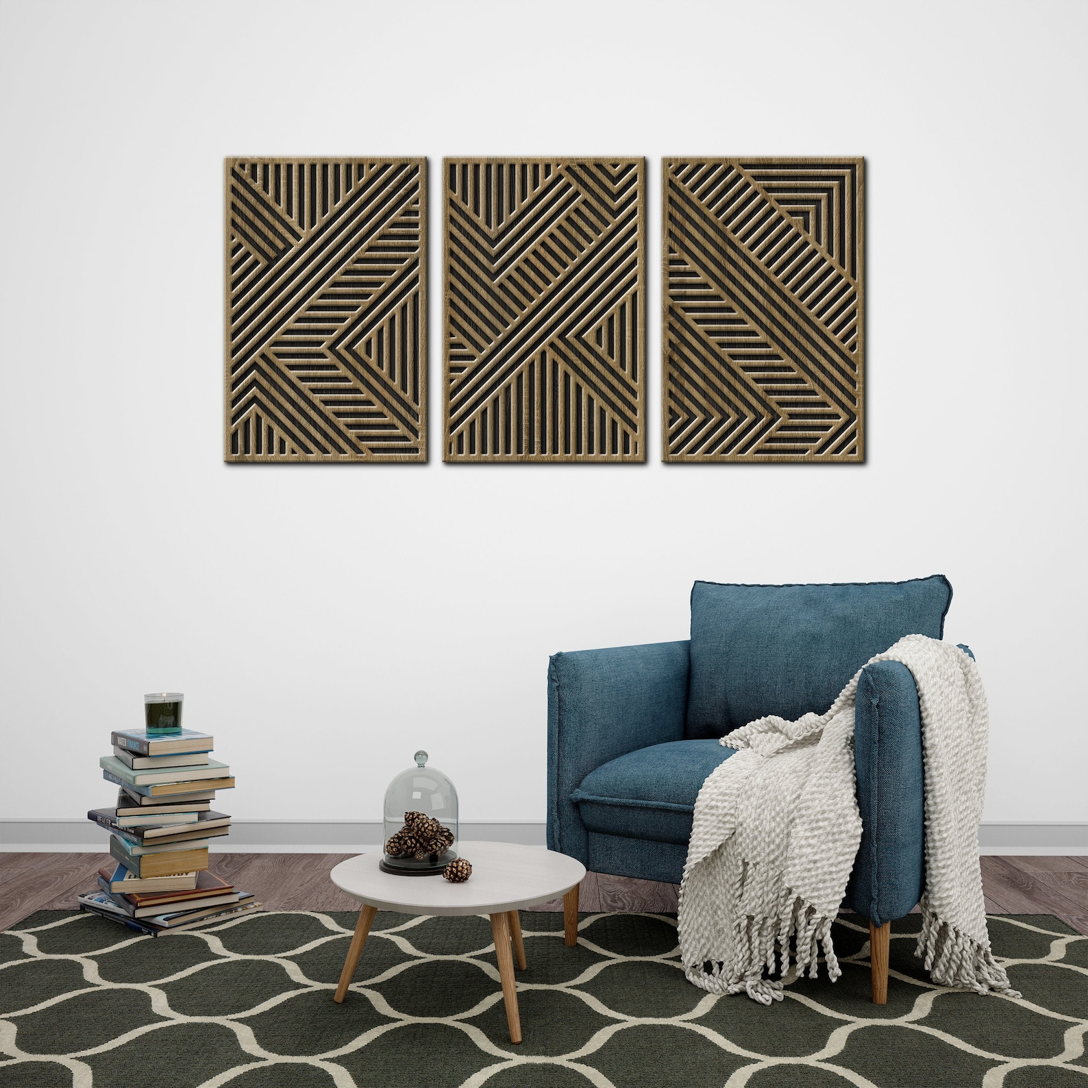 Geometric Wood Wall Art Geometric Wood Wall Set Panel Wood - Etsy