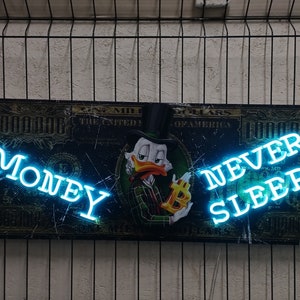 Million Dollars Neon Sign, Dollar Neon, Money Never Sleeps Neon, Dollar ...