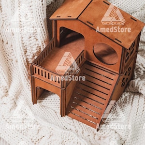 Wood Hamster Hide, Hamster Castle, Hamster Hideout, Hamster Furniture ...