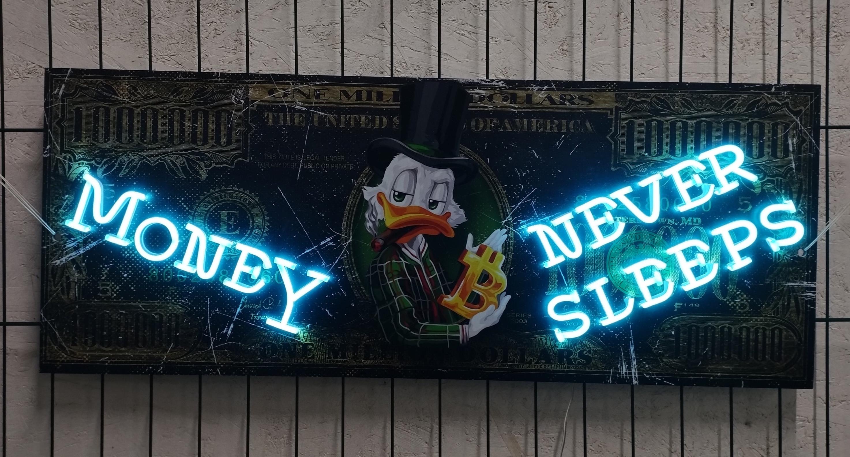 Million Dollars Neon Sign, Dollar Neon, Money Never Sleeps Neon, Dollar ...