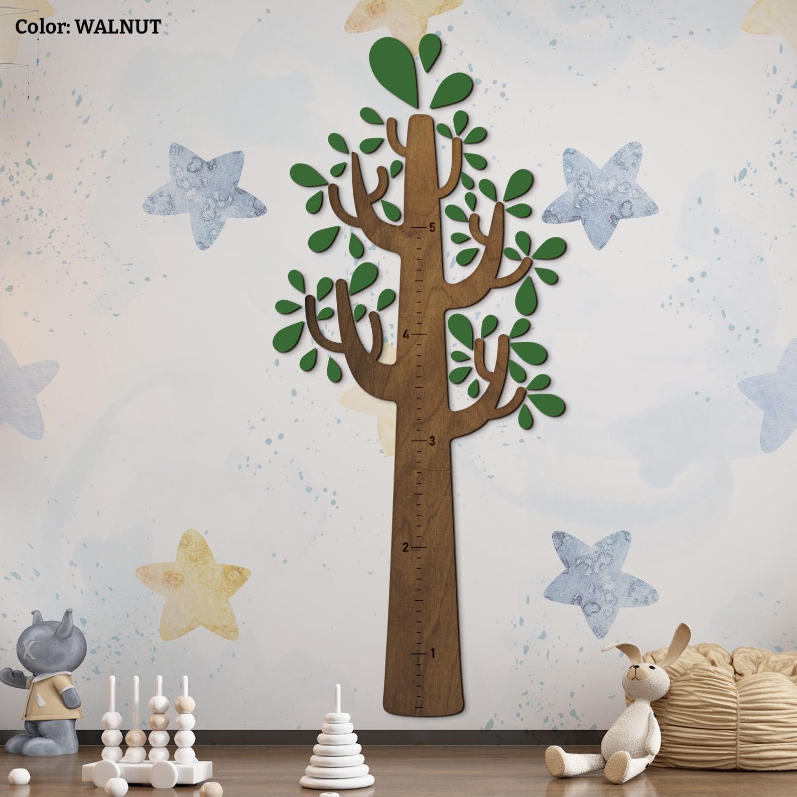 Tree Growth Chart, Kids Height Chart, Wooden Growth Chart Tree, Nursery ...