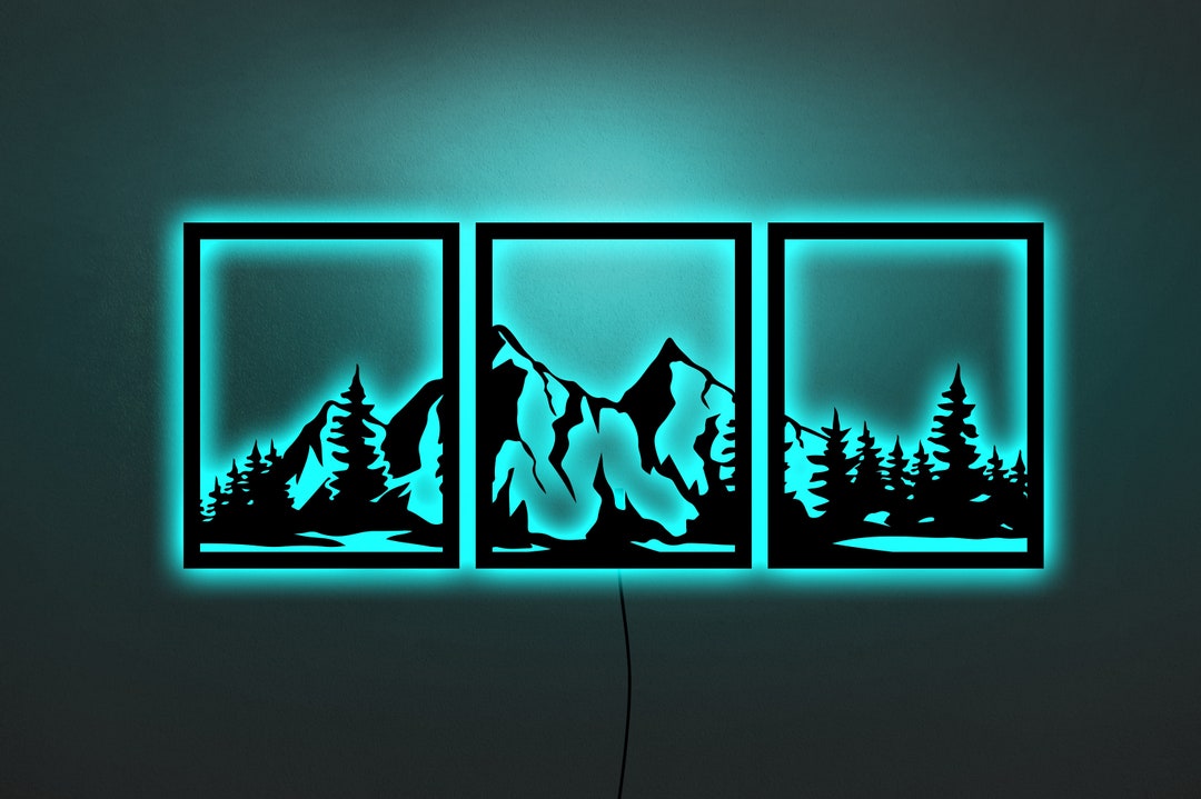 Mountain Neon Sign, Mountain Neon, Mountain Led Sign, Mountain Led ...