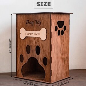 Custom Dog Toy Box, Custom Dog Toy Basket, Wooden Dog Toy Box, Pet Toy ...