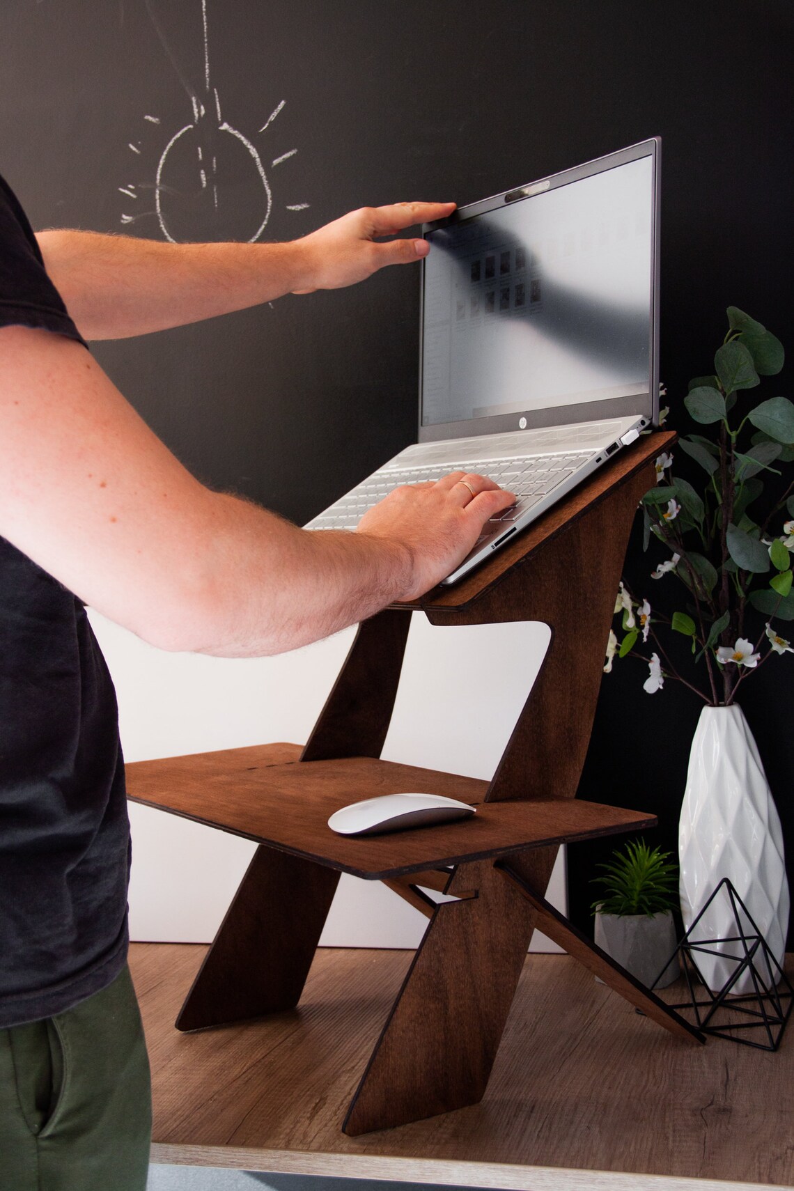 Standing Workstationnotebook Standlaptop Stand Woodmacbook - Etsy