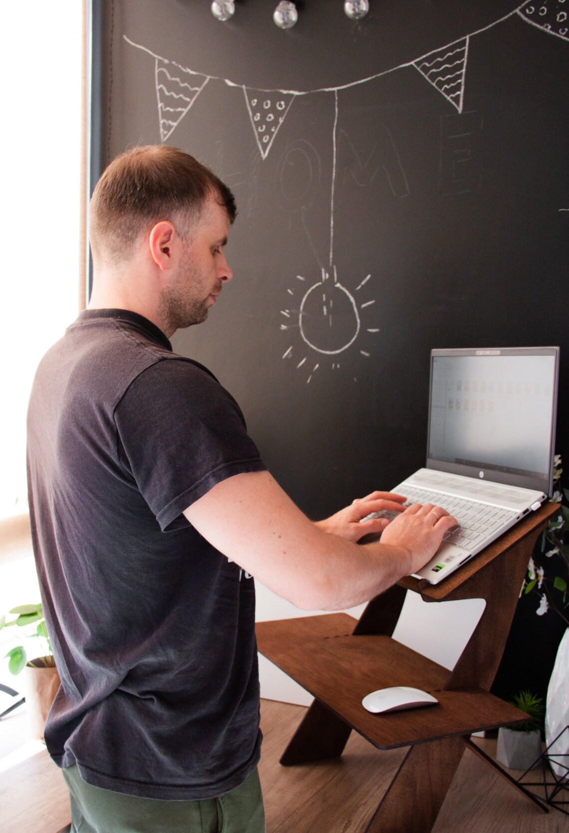 Standing Workstationnotebook Standlaptop Stand Woodmacbook - Etsy