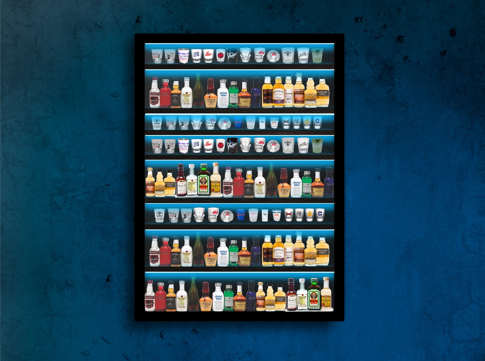 Shot Glass Display Case With Led, Shot Glass Display Shelf, Bar Display ...