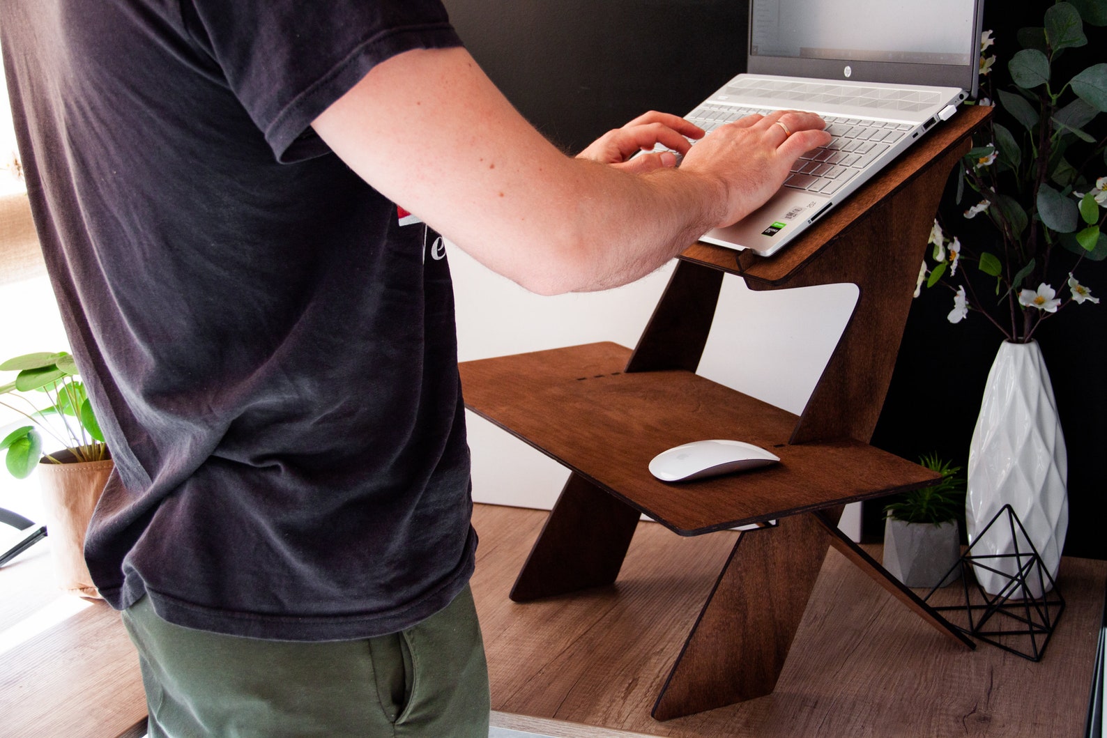 Standing Workstationnotebook Standlaptop Stand Woodmacbook - Etsy