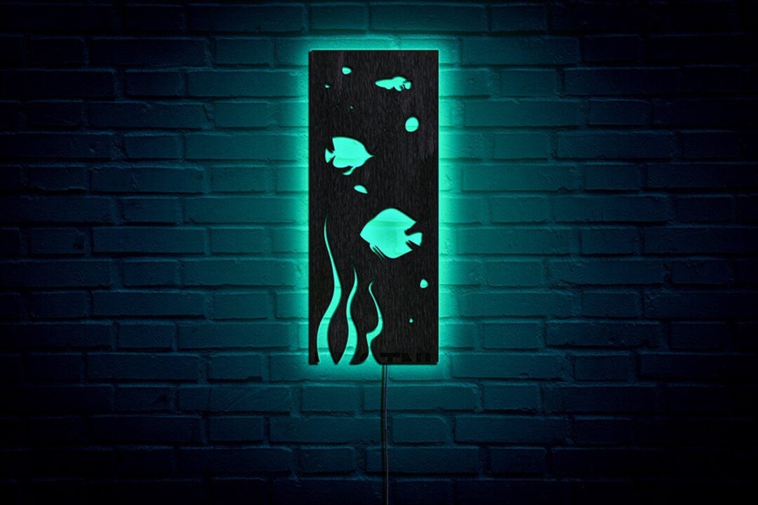 Fish Neon Sign, Fish Led Light, Fish Wall Art With Led, Fish Wall Decor ...