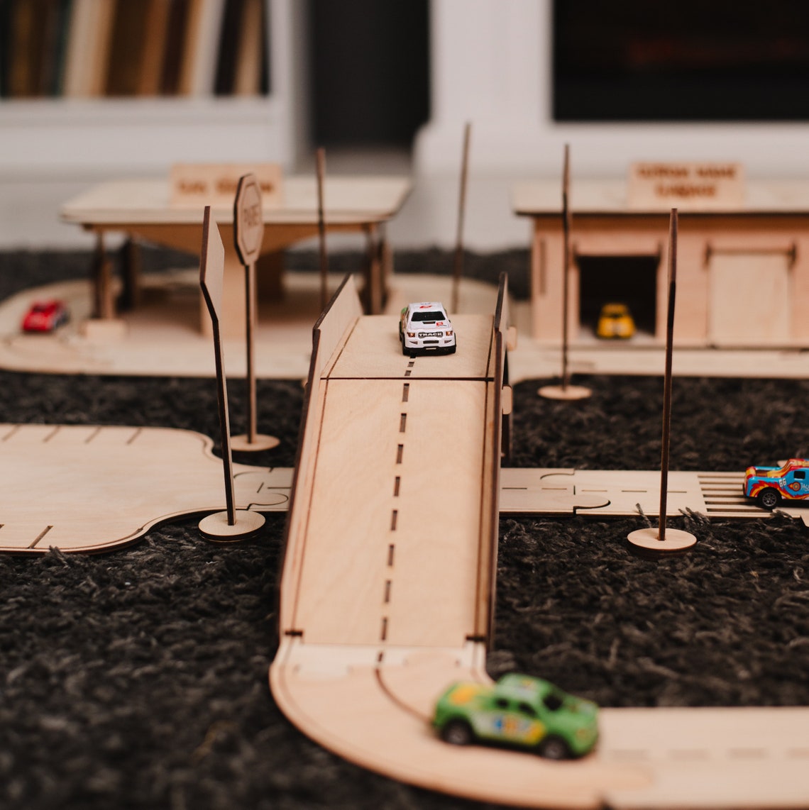 Wooden Road Track, Toy Car Track, Wooden Toy Car Storage, Wooden Toy ...