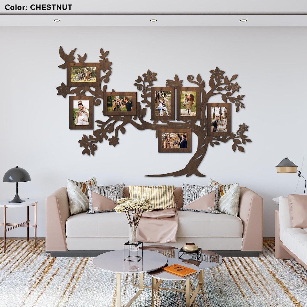 Family Tree Wall Art Wood, Family Tree Wall Art With Photos, Family ...